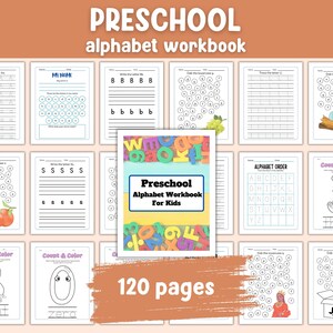 Preschool Alphabet Workbook | 120 Pages Worksheets for Kids | Preschool ...
