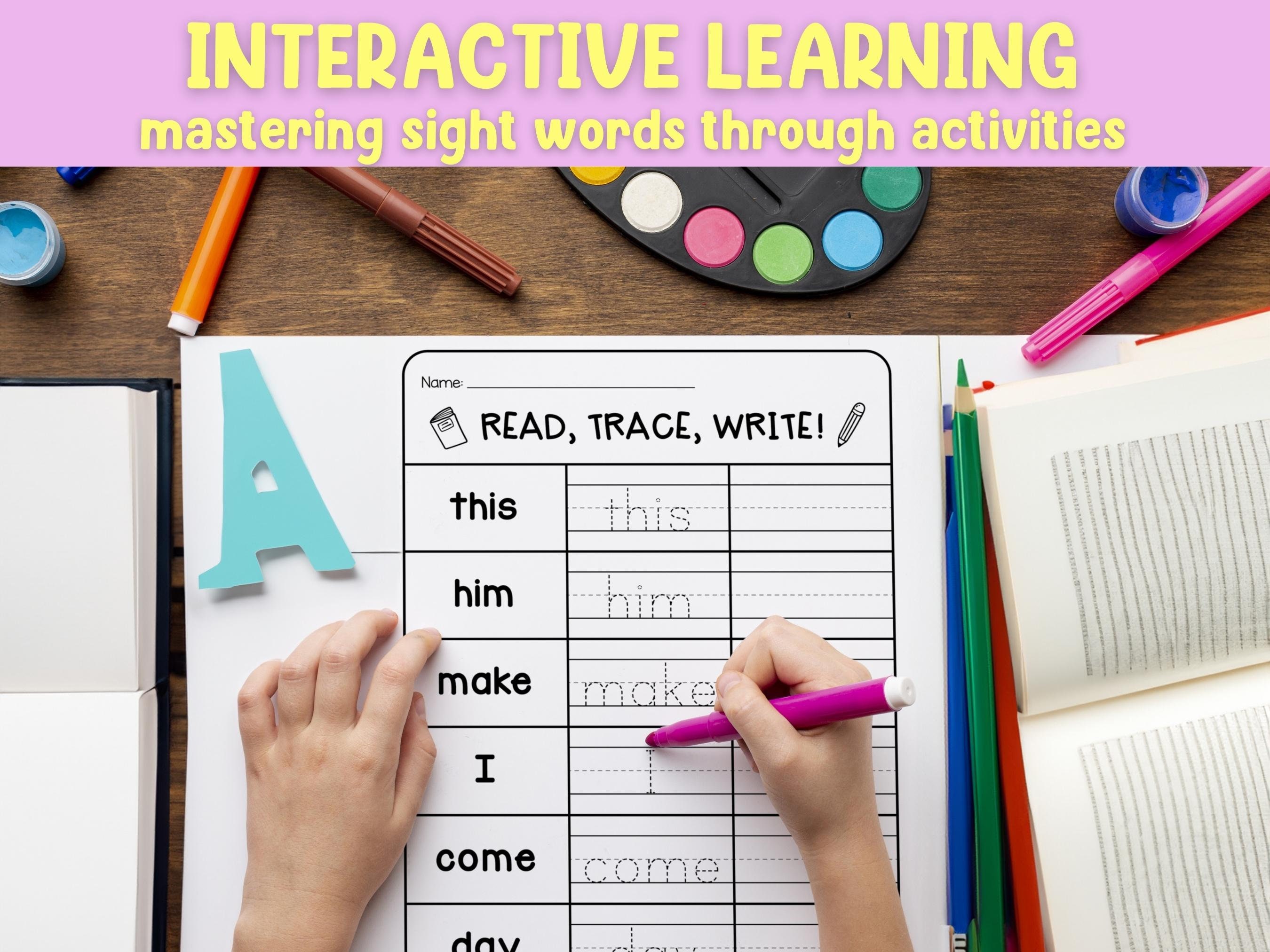 Preschool Words Tracing Workbook Words Trace Pages Printable Homeschool ...