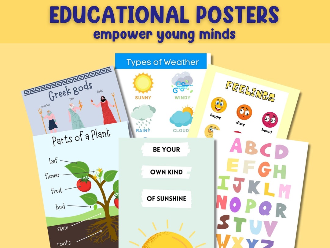 Set of Educational Posters | 20 Home School Printables | Alphabet ...