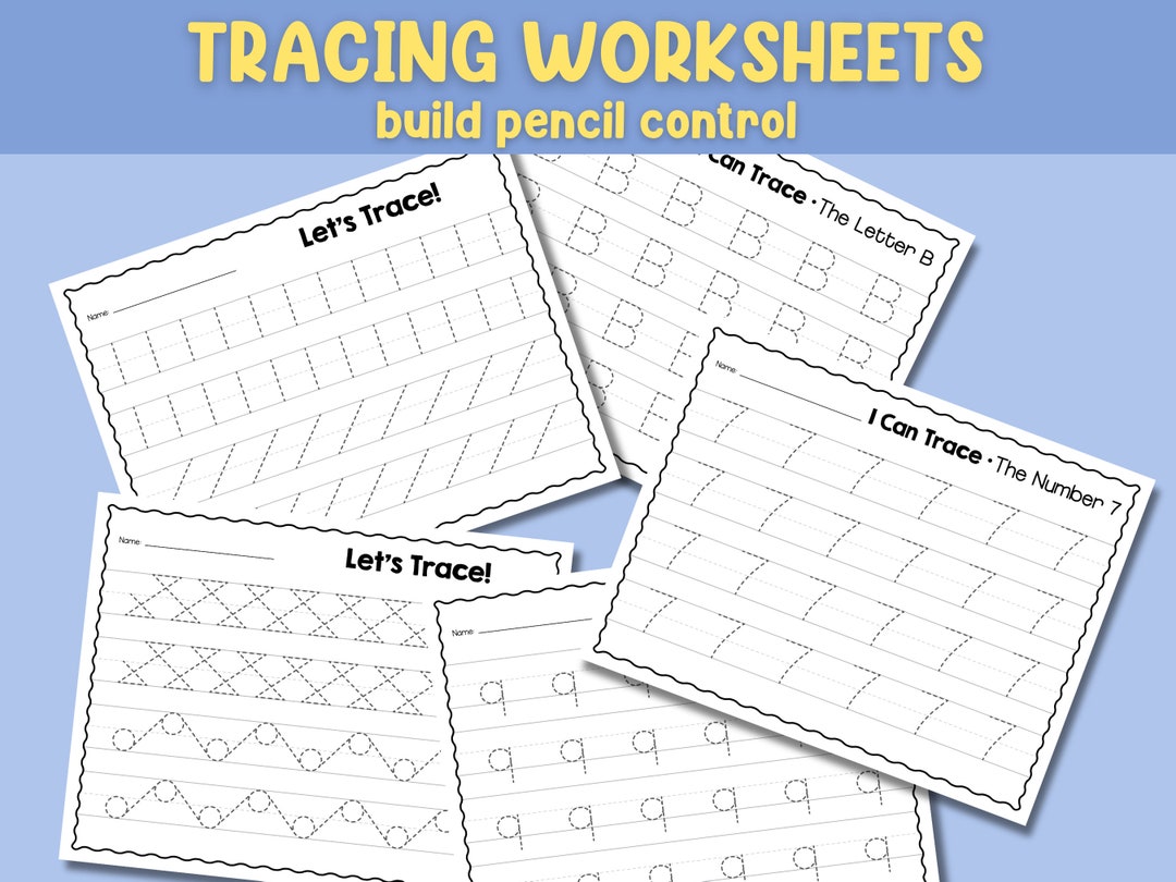 Line Tracing Worksheets Lines Trace Pages Printable Handwriting ...
