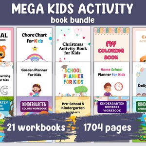 Mega Kids Activity Book Bundle | +1100 Pages | 21 Activity Workbook ...