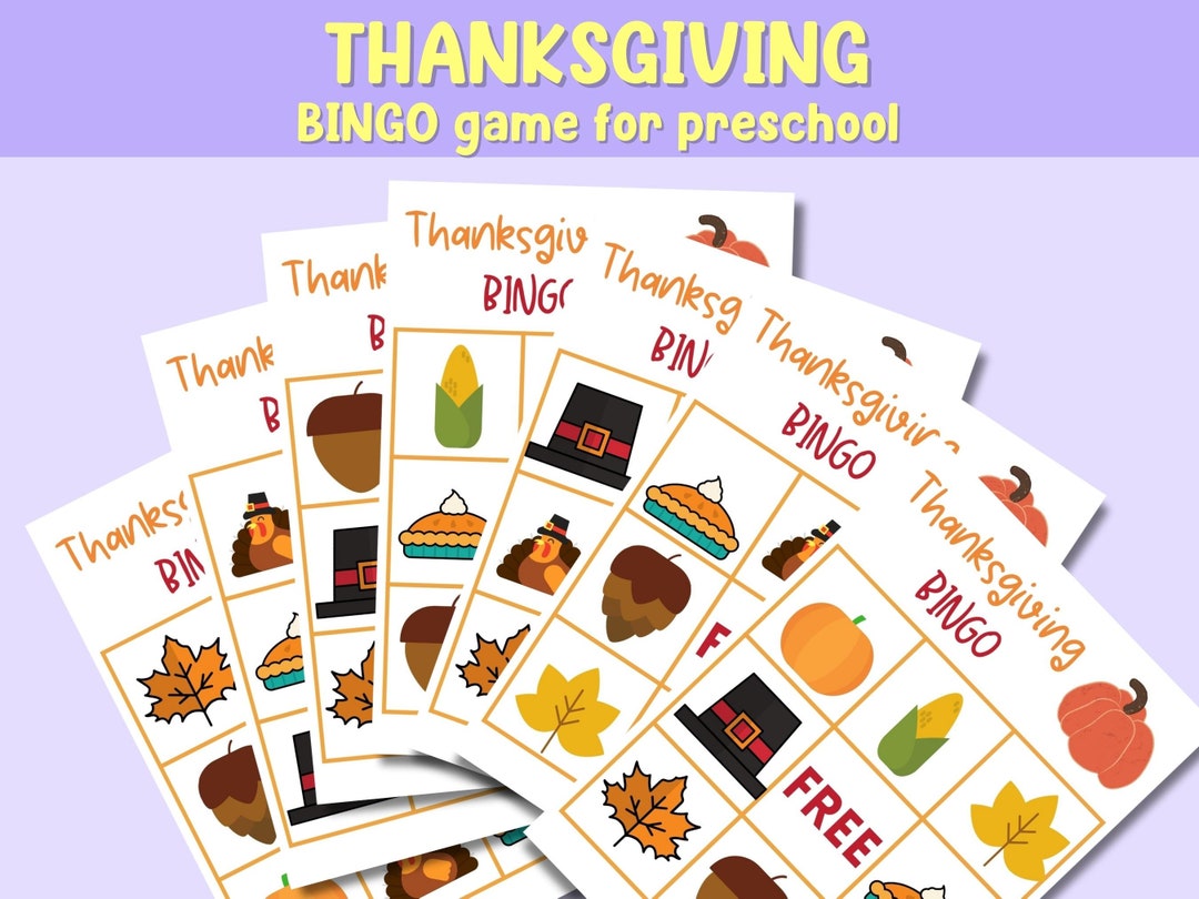 Thanksgiving Bingo Game | Thanksgiving Activity for Kids | 10 Bingo ...