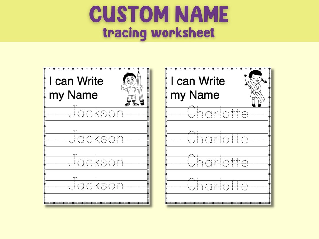 Custom Name Tracing Worksheet | Personalized Handwriting Worksheet ...