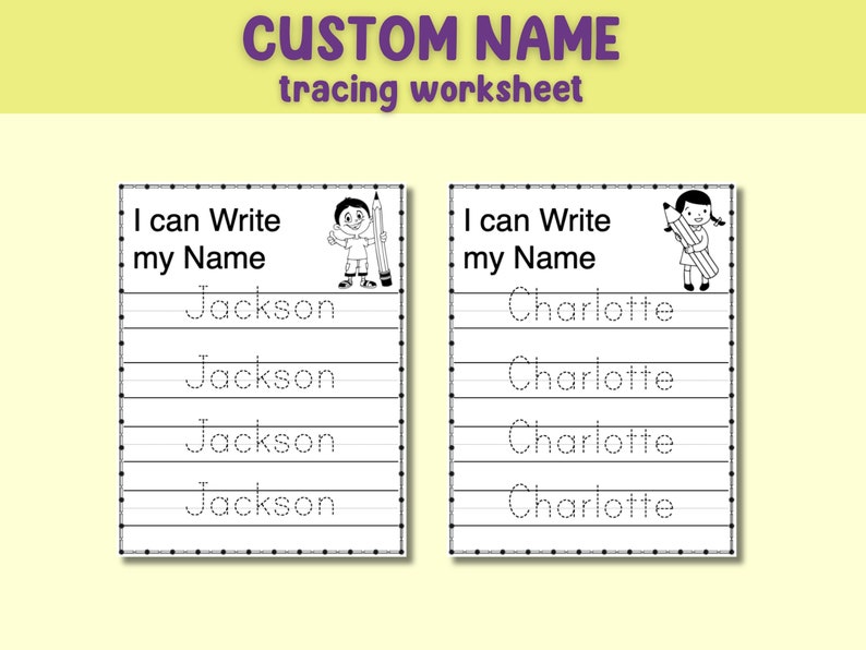 Custom Name Tracing Worksheet | Personalized Handwriting Worksheet ...