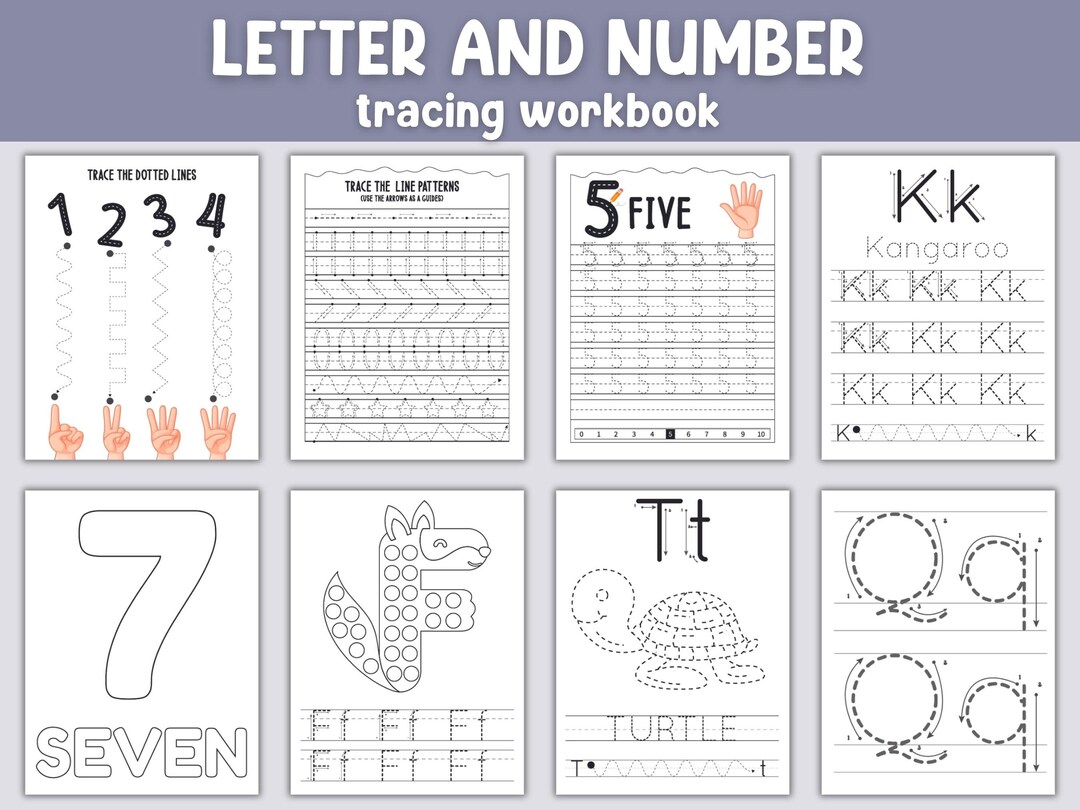 Letter and Number Tracing Workbook 276 Tracing Pages Kindergarten ...