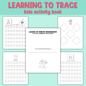 Learning to Trace Activity Book Alphabet and Number Tracing Lines Trace ...