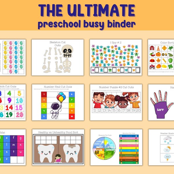 Preschool Workbook - Etsy