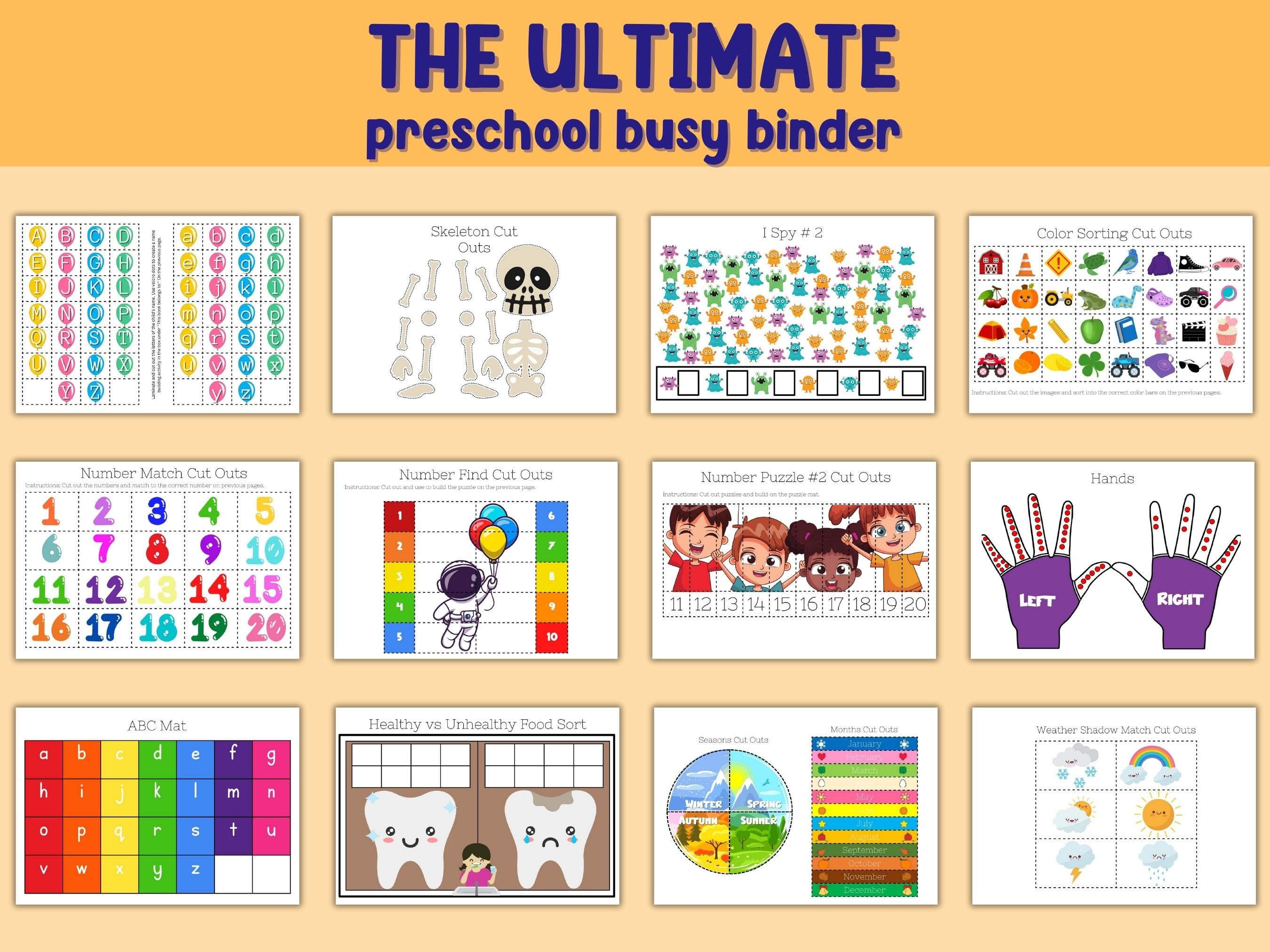 Preschool Busy Binder 129 Preschool Worksheets Preschool Curriculum ...