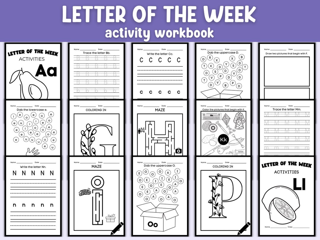 Letter of the Week Activity Workbook 259 Pages Preschool Curriculum ...