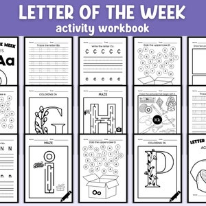 Letter of the Week Activity Workbook 259 Pages Preschool Curriculum ...