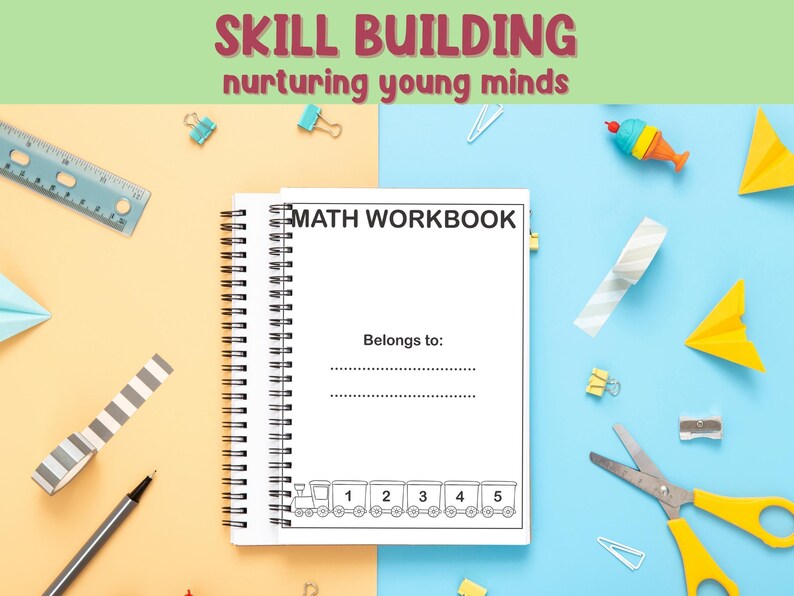 Math Activity Workbook Kindergarten Preschool Learning Interactive ...