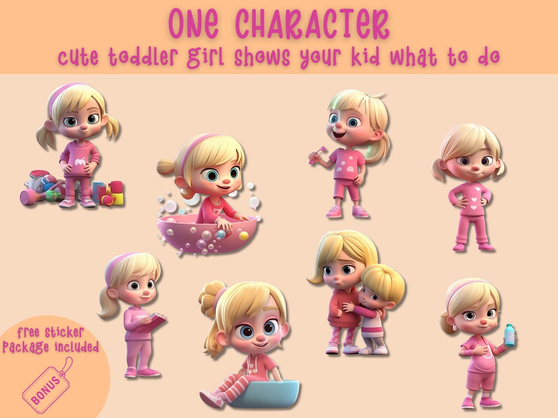 Bedtime Routine Chart, Planning Toddler Routine, Chore Chart for Girls ...