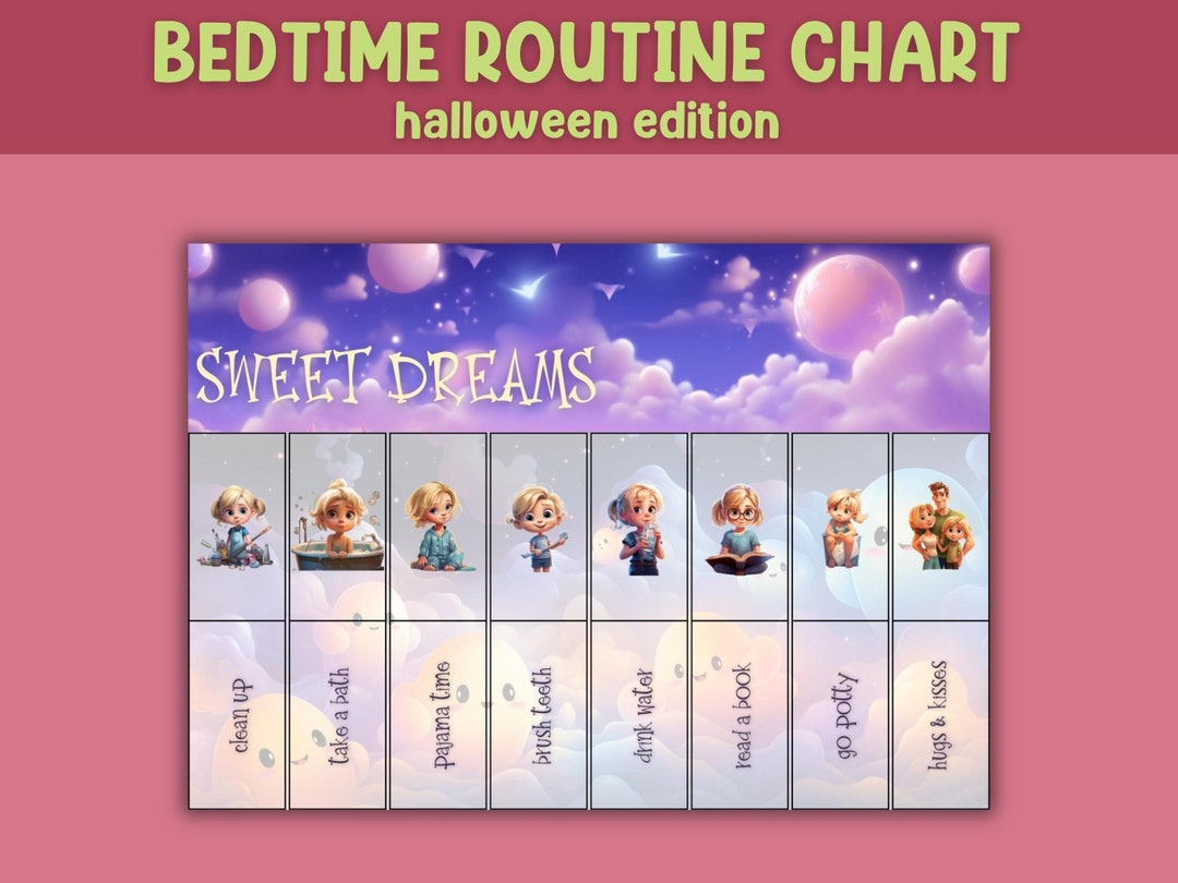 Bedtime Routine Chart | Printable Routine | Visual Schedule for Toddler ...