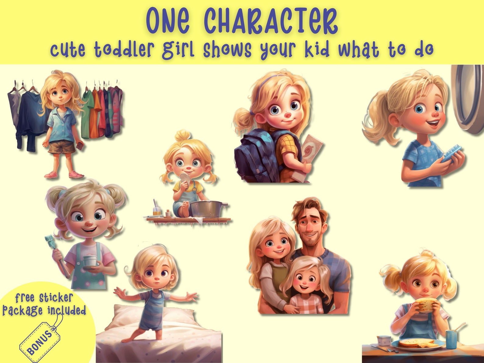 Morning Routine Chart, Planning Toddler Routine, Character Chart for ...