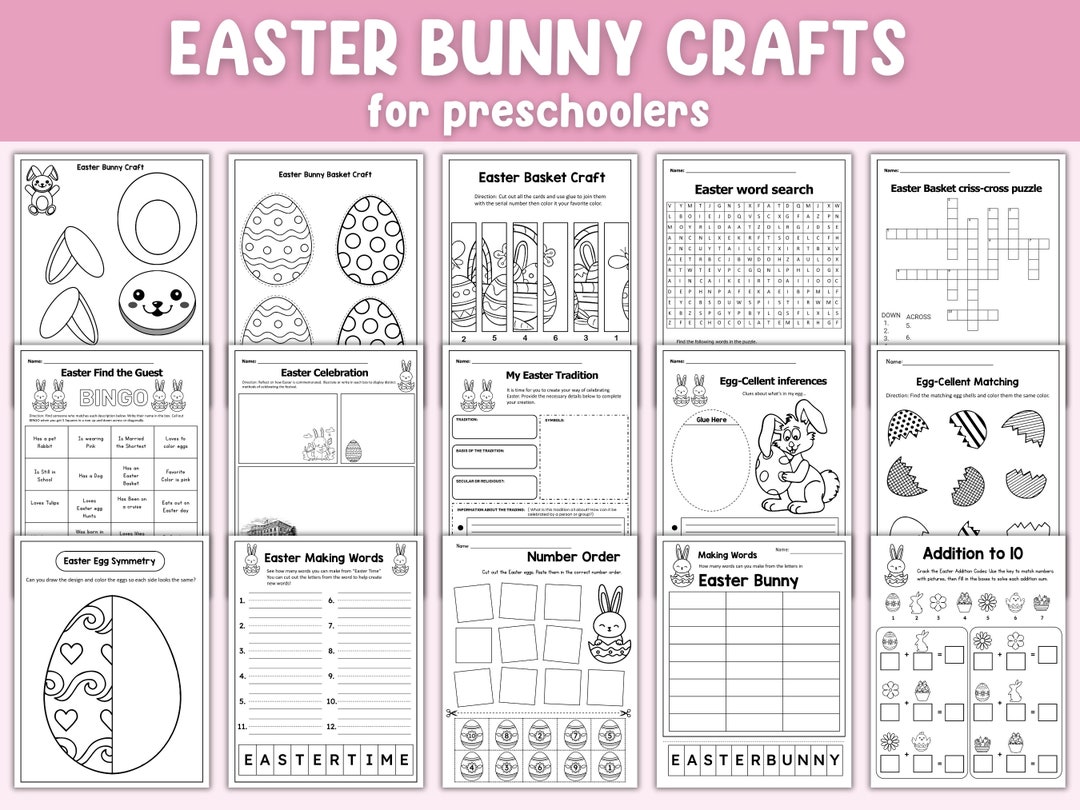 Easter Bunny Crafts for Preschoolers | 41 Pages Preschool Curriculum ...