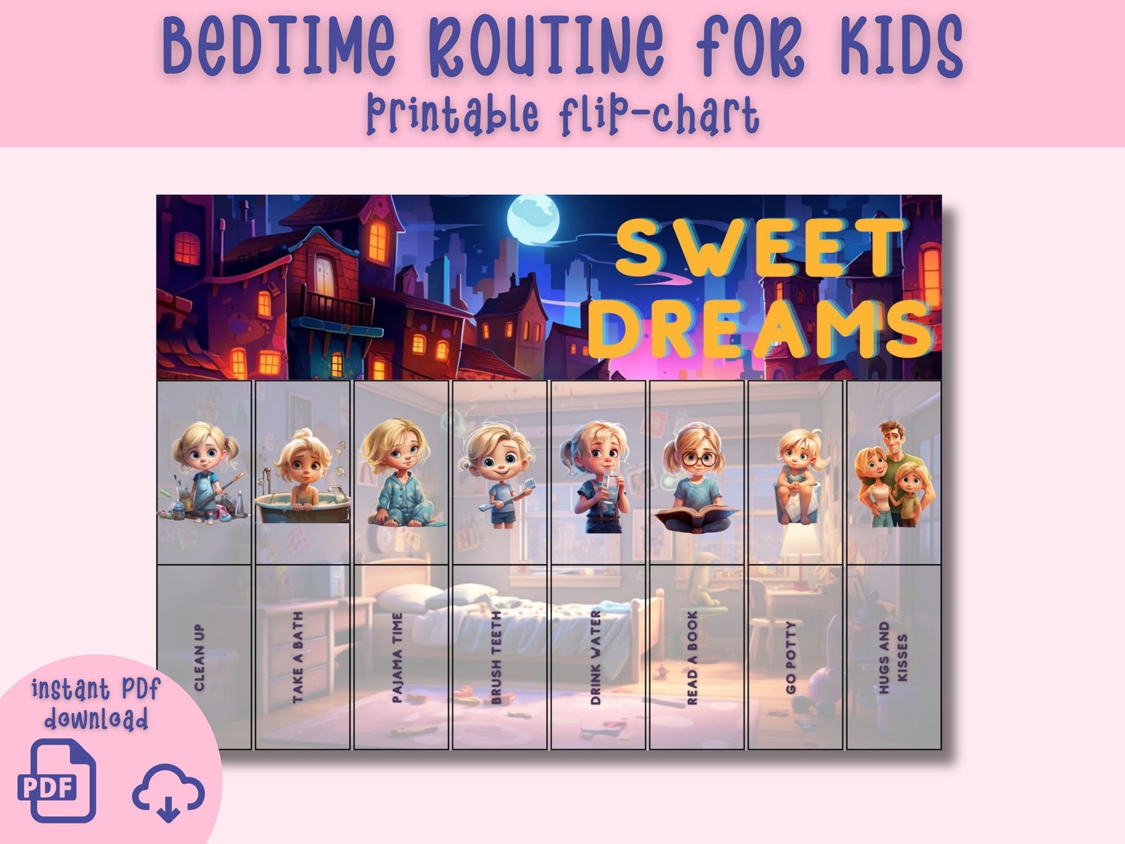 Bedtime Routine Chart Planning Toddler Routine Character - Etsy