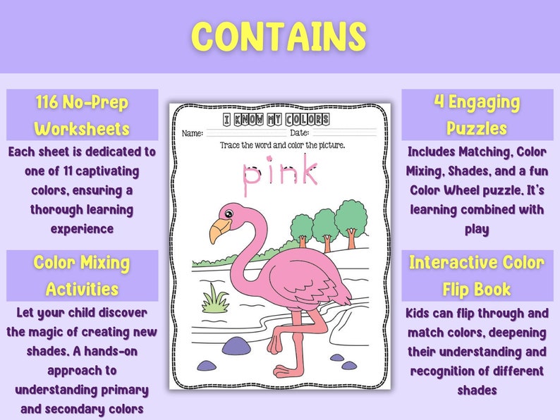 Color Worksheet and Activity Workbook Color Matching Learning Colors ...