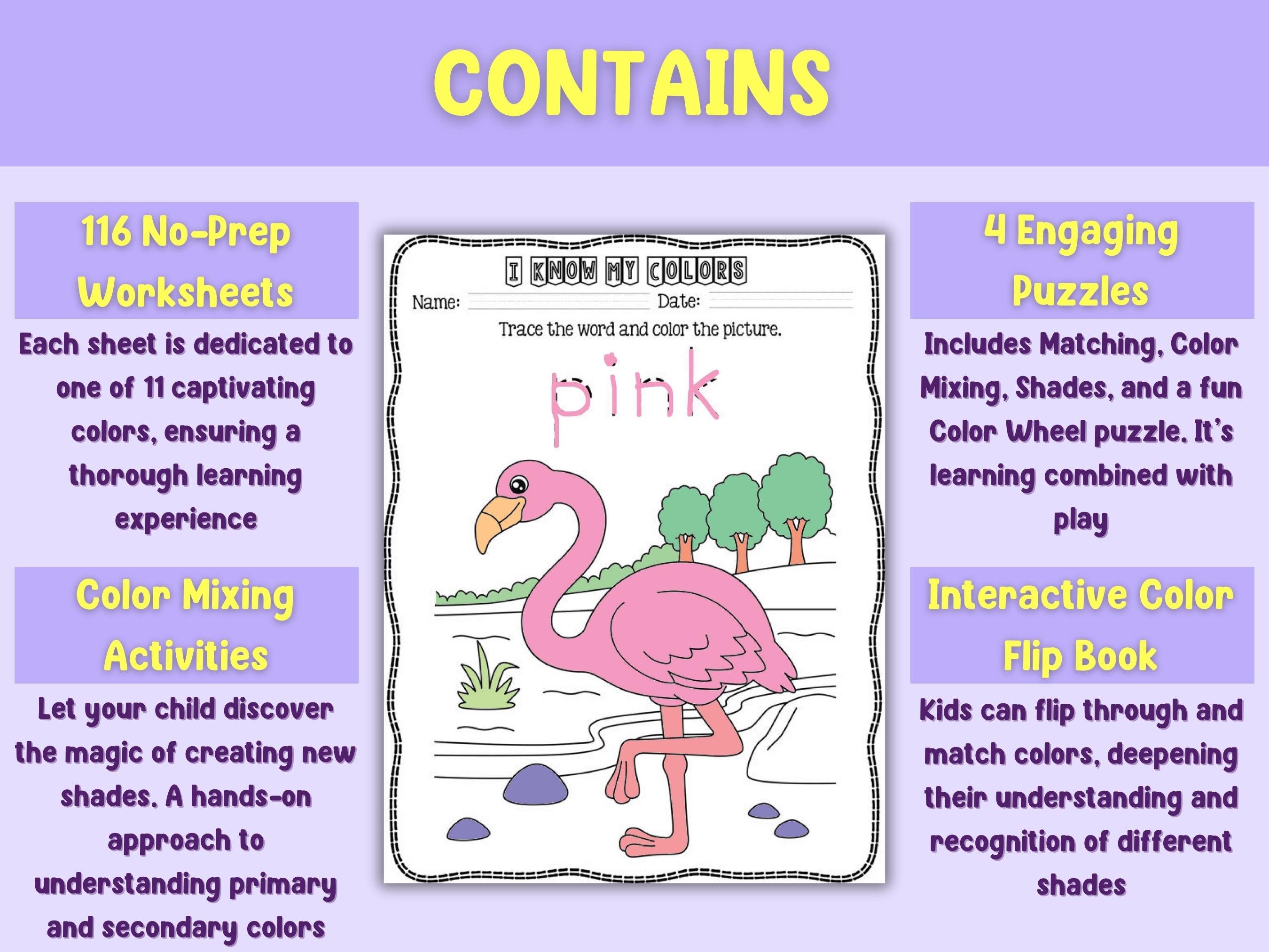 Color Worksheet and Activity Workbook Color Matching Learning Colors ...