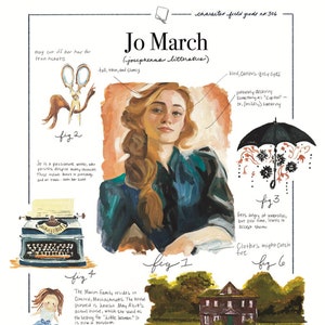 Jo March - Character Field Guide - Bookish Art - Little Women Inspired ...