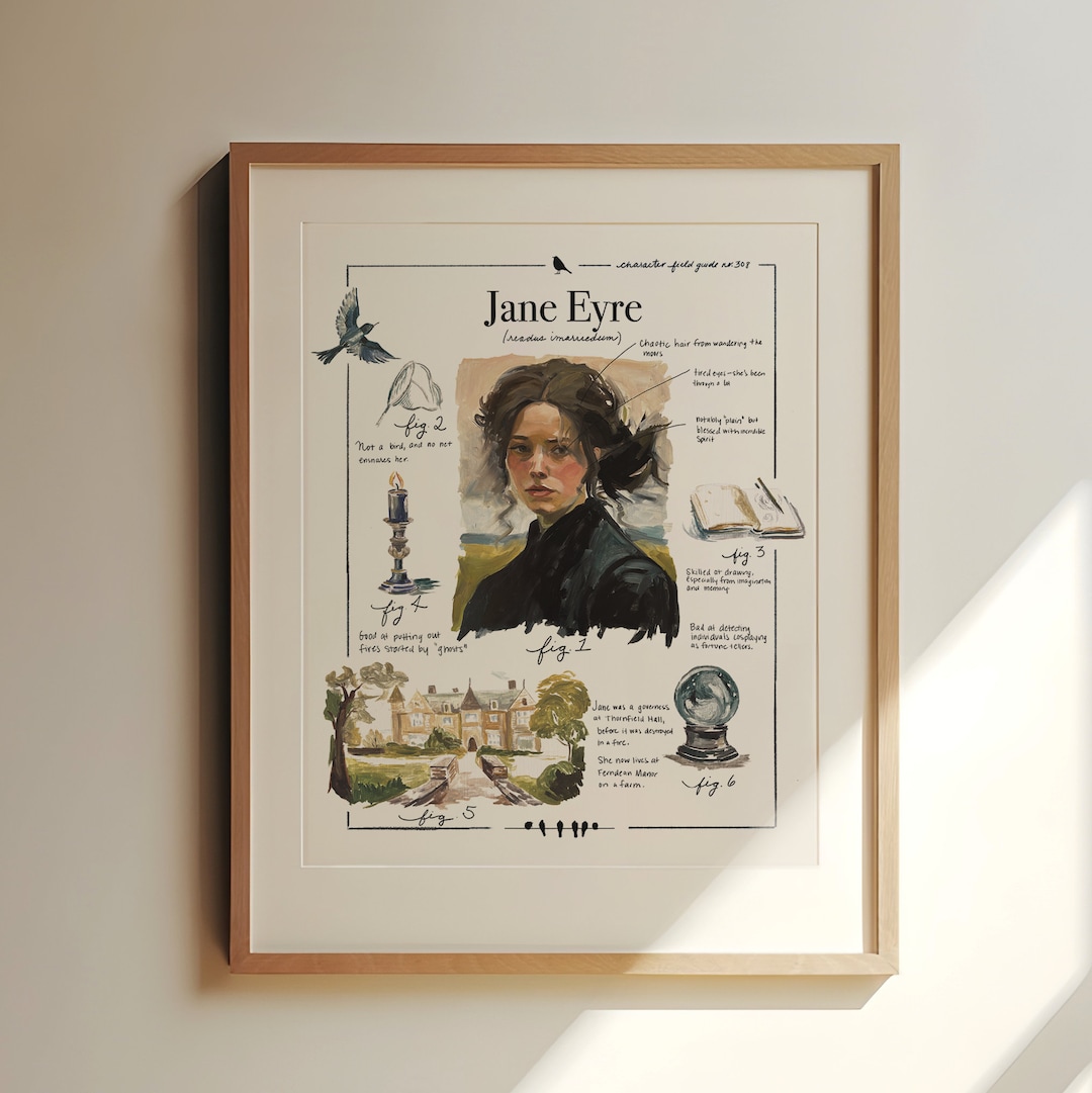 Hand Painted Jane Eyre Art Print - Character Field Guide - Bookish ...