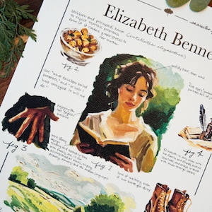 Elizabeth Bennet Art Print - Pride and Prejudice Character Field Guide ...