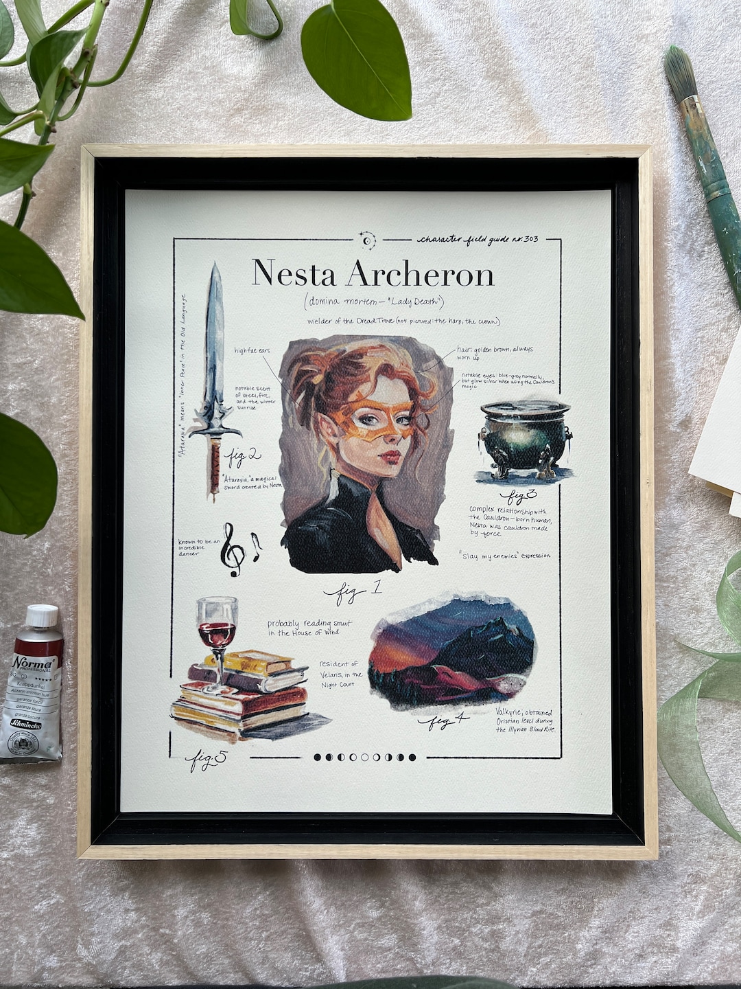 Hand Painted Nesta Art Print Officially Licensed ACOTAR Fan Art Bookish ...