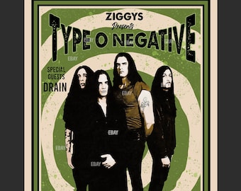 Type O Negative Flyer - February 28, 1997 Vintage Punk Band Tour Mini ...