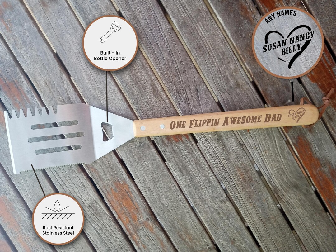 Engraved BBQ Spatula, Personalized Fathers Day Grill Gift - Etsy