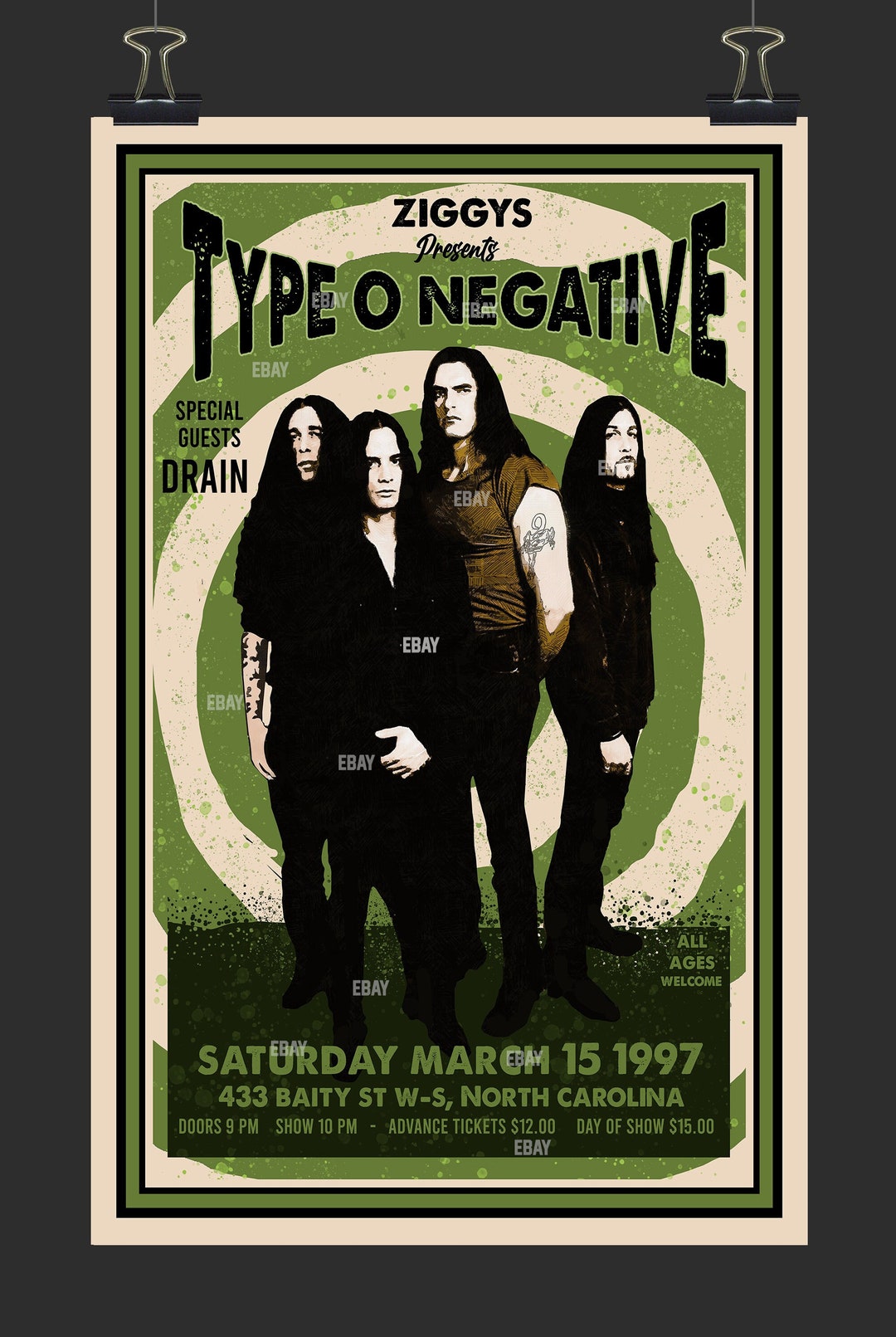 Type O Negative - Illustrated Concert Poster - Fan Art Original ...