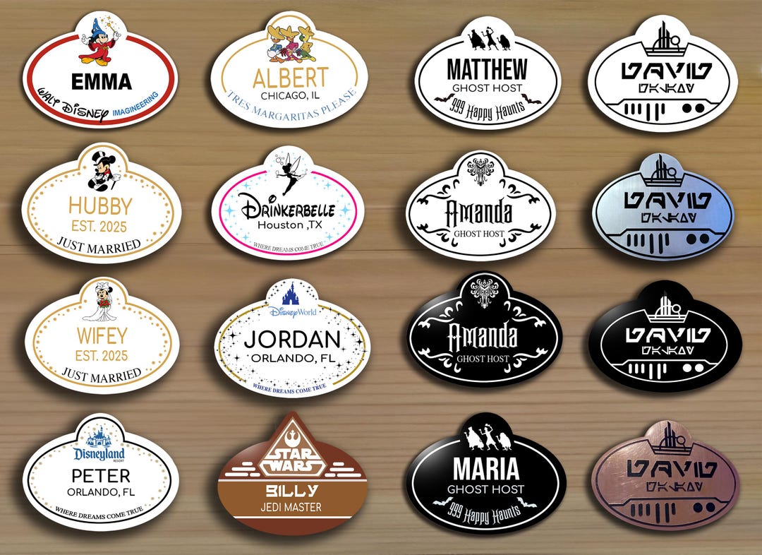 Personalize Your Cast Member Name Tags - Parks Inspired - Wearable ...
