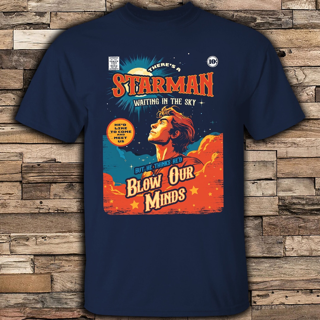 David Bowie Starman Lyrics Tshirt Graphic Illustration - Unisex Tee ...