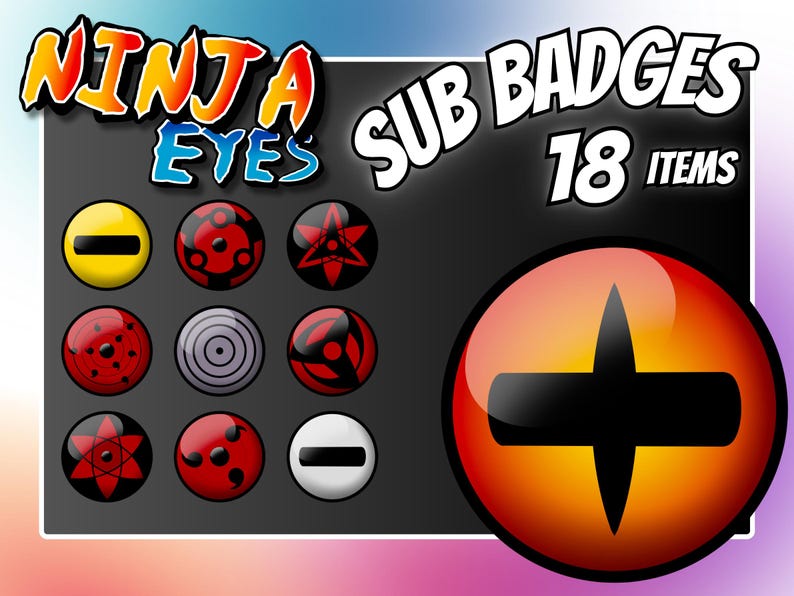 Sub Badges NINJA EYES - Etsy