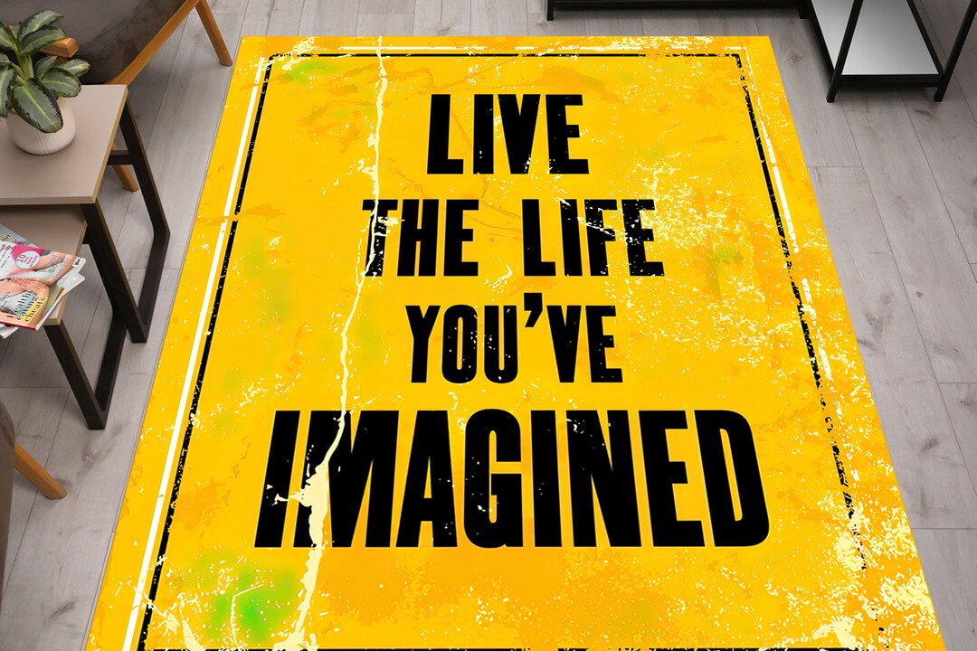 Life Quotes Rug, Life Rug, Positive Rug, Colorful Rug, Area Rug, Front ...