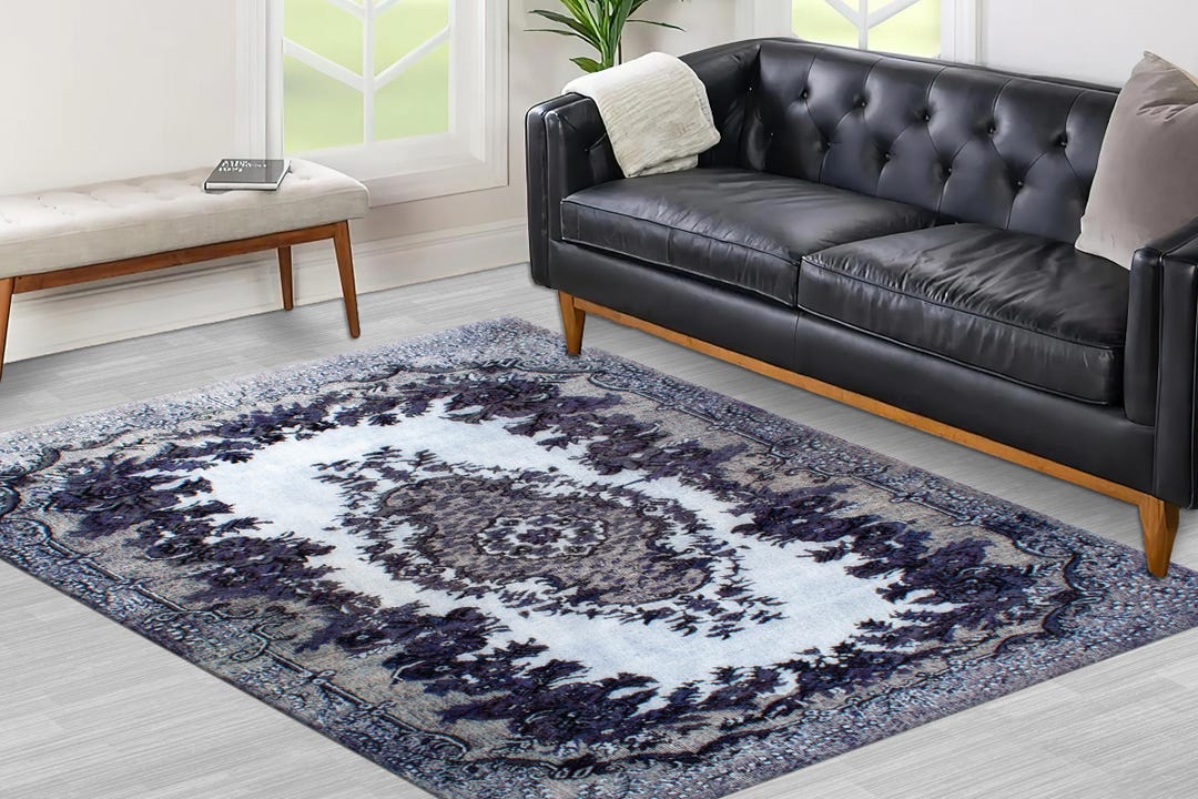 Black Rug, Medallion Pattern Rugs, Ethnic Pattern Rug, Antique Decor ...