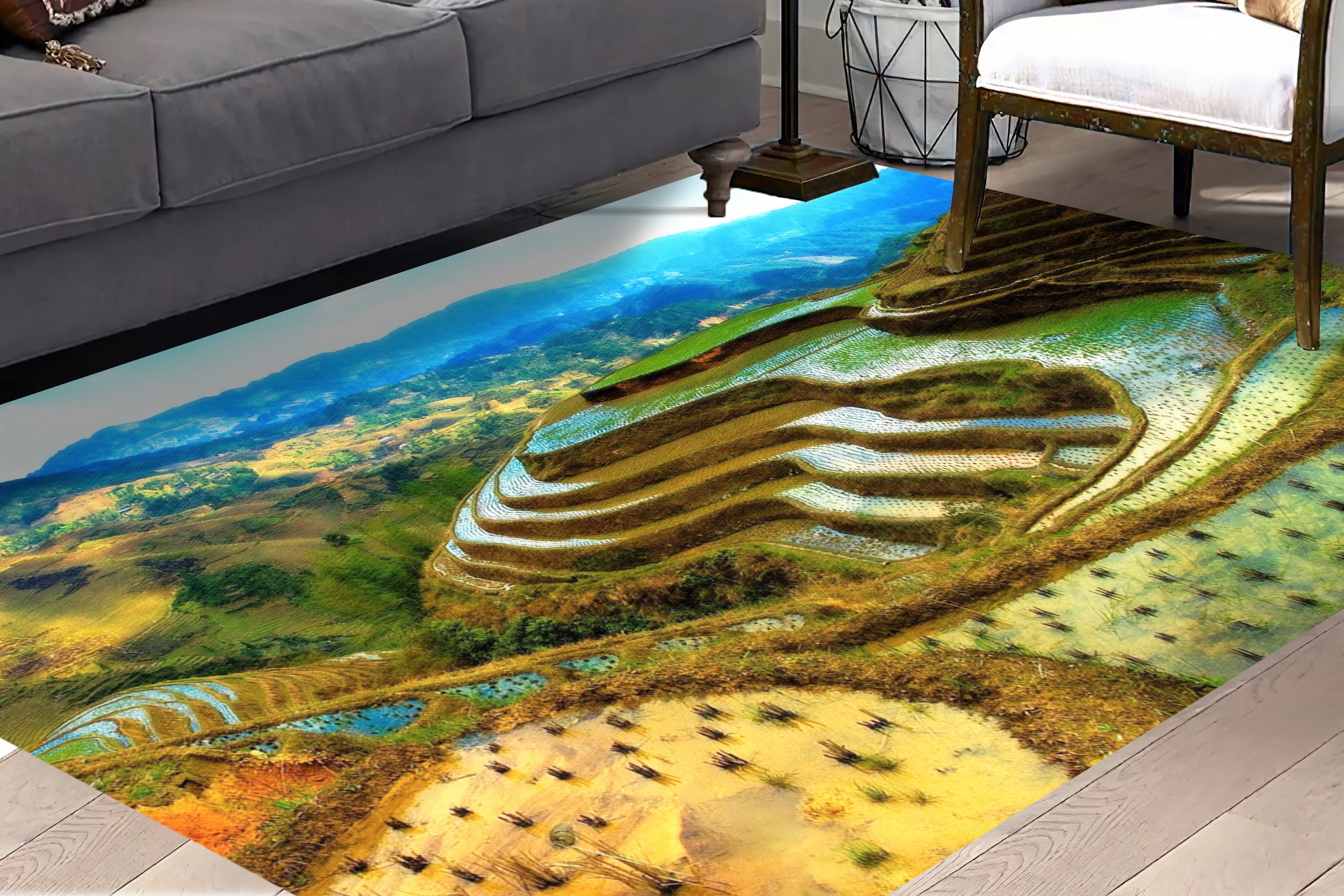 Banaue Rice Terraces Philippines Rug Nature View Rugs Famous - Etsy