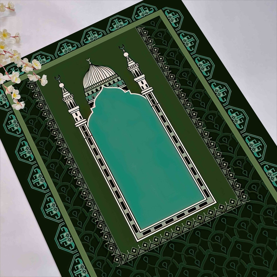 Green Prayer Rug, Spiritual Rug, Prayer Rug, Islamic Rug, Religious Rug ...