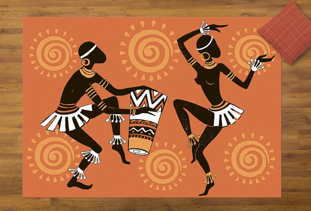 African Woman Rugs, African Couple Rugs, African Dancers Rug, Ethnic ...