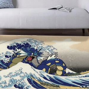 The Great Wave Rug, Wave off Kanagawa Rugs, Japanese Rug, Reproduction ...