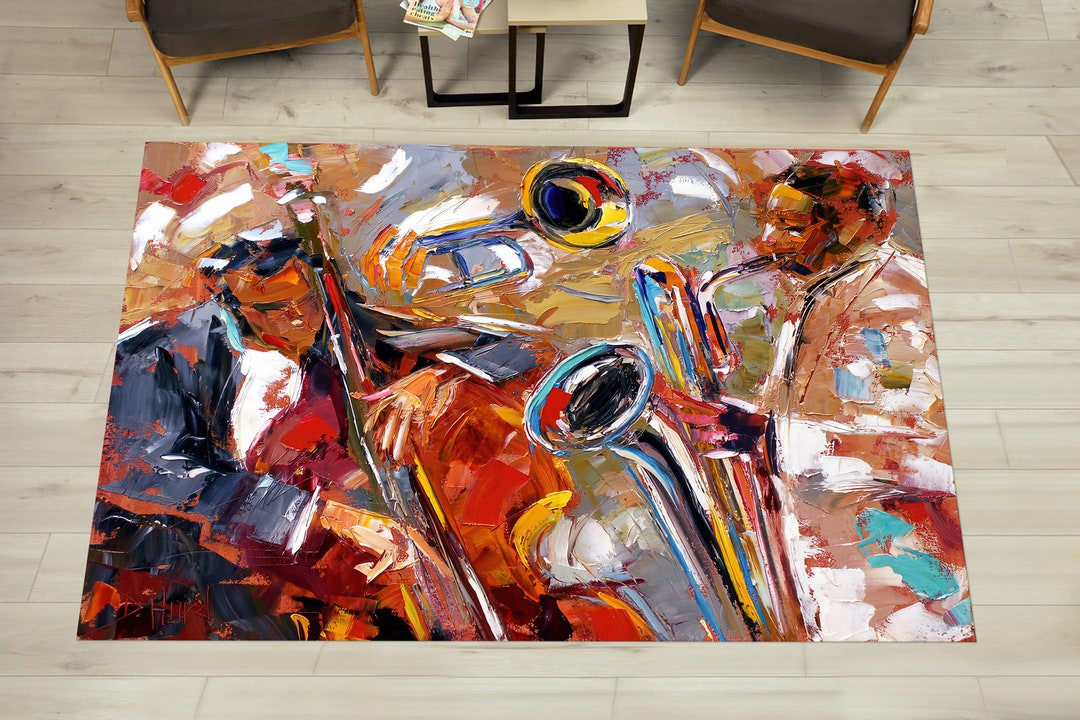Jazz Musicians Painting Rug, African American Rugs, Musicians Rug ...