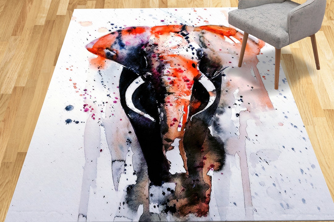 Watercolor Elephant Rugs, Elephant Rugs, Safari Rugs, Animal Rugs ...