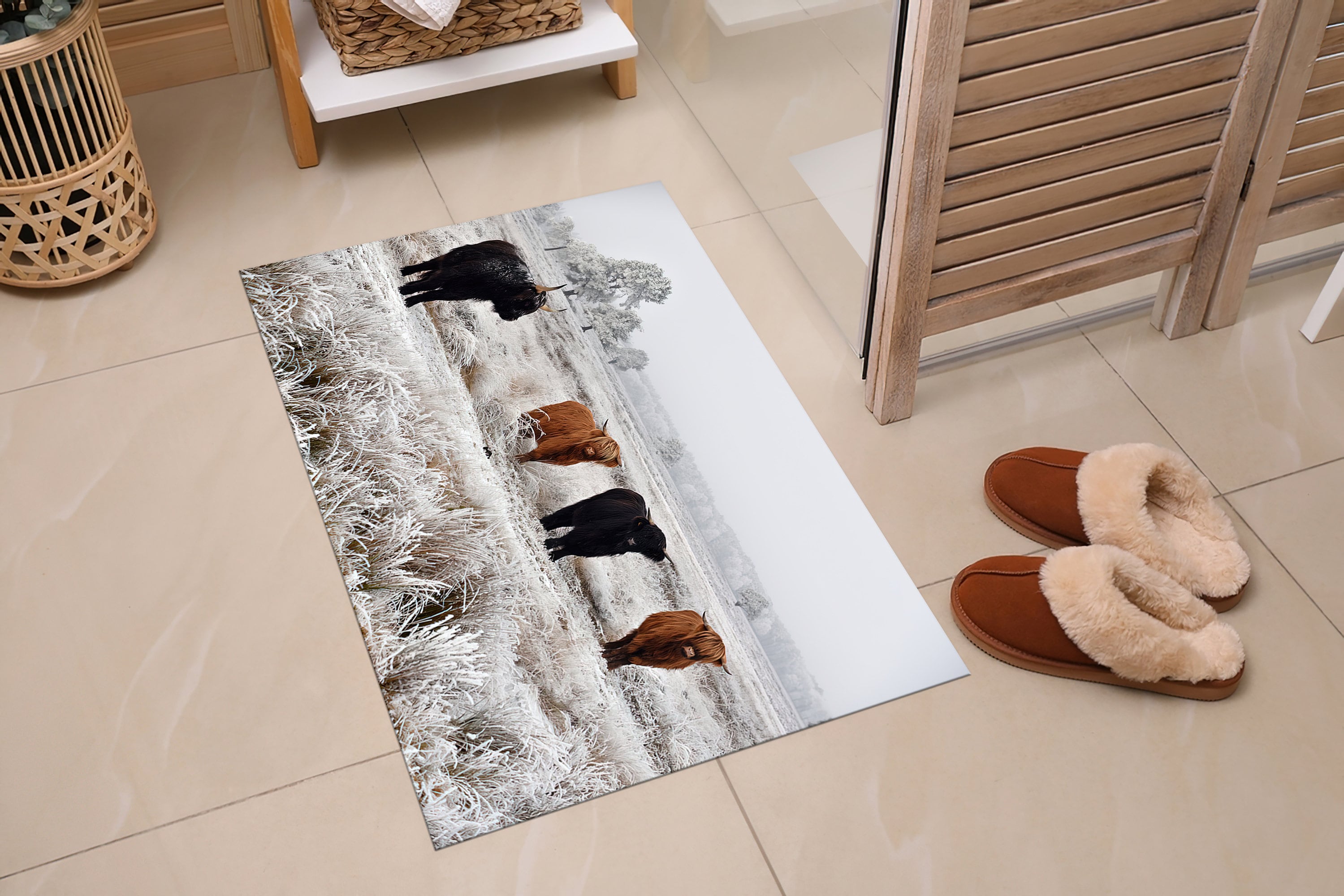 Highland Cow Rug Farm Rug Nature Landscape Rug Animal Rug - Etsy