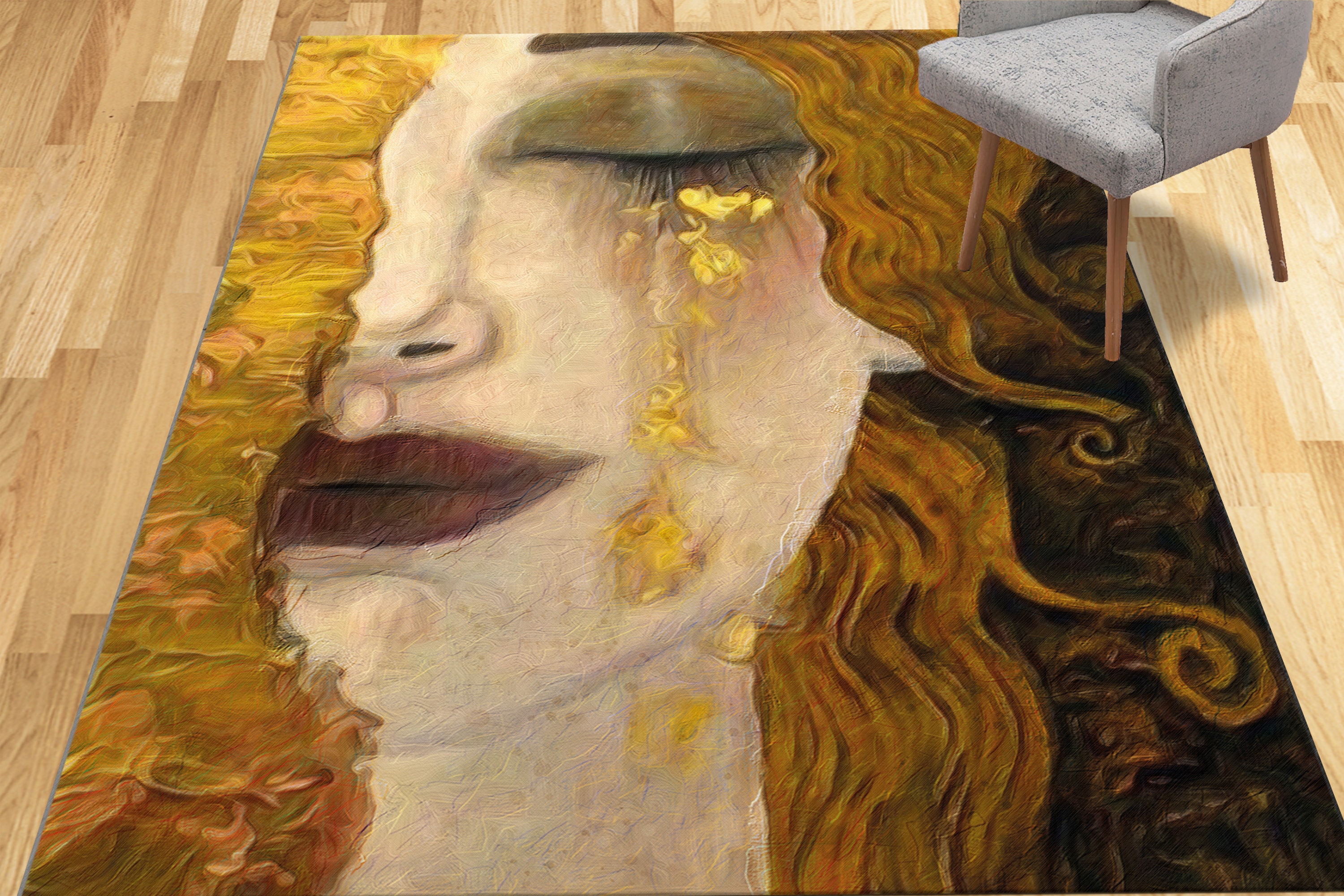 The Golden Tears Rug Gustav Klimt Rug Freya's Tears Rug - Etsy
