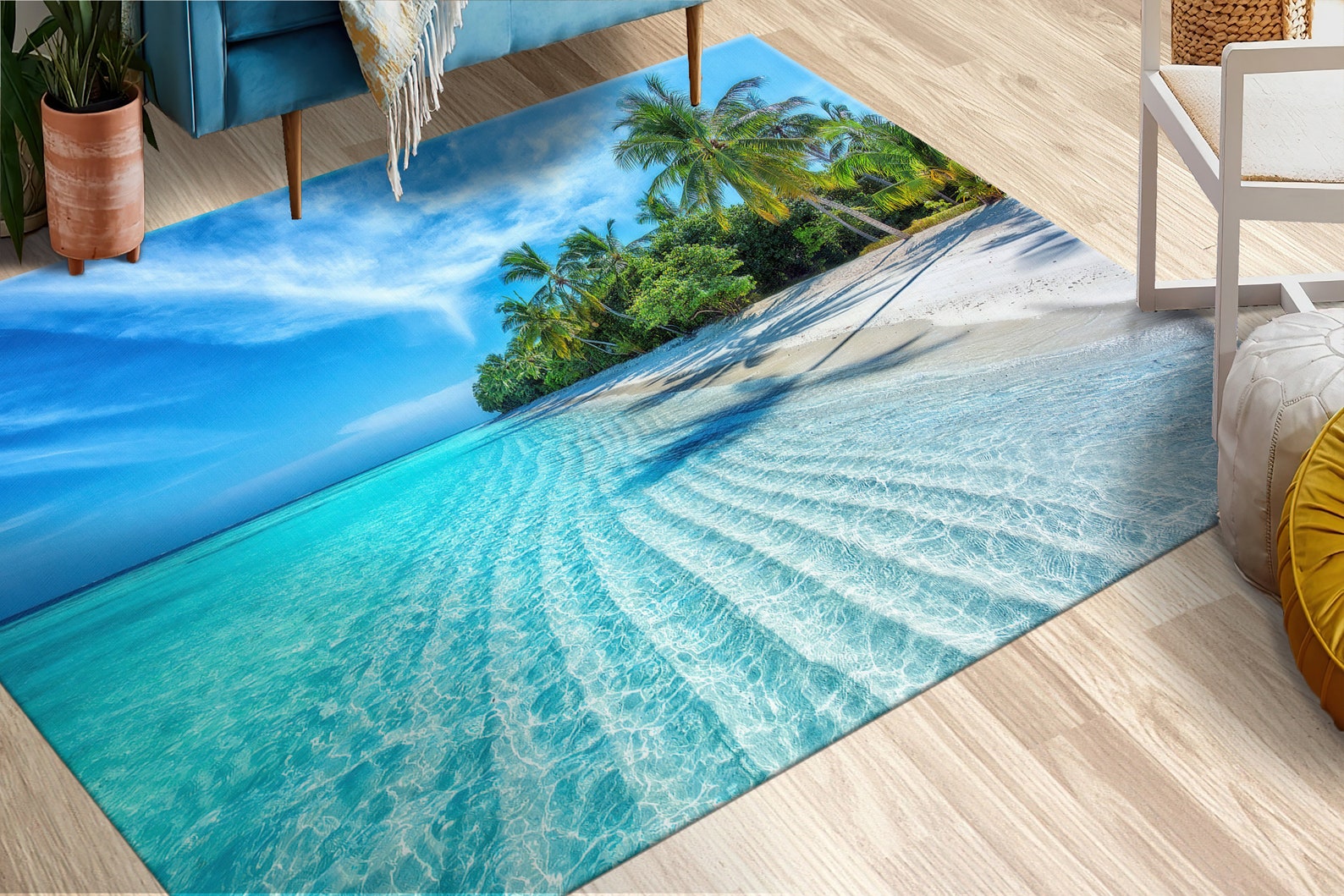 Tropical Ocean Rug, Beach Landscape Rug, Sea Rug, Landscape Rugs ...