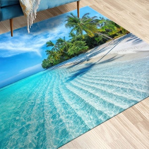 Tropical Ocean Rug, Beach Landscape Rug, Sea Rug, Landscape Rugs ...
