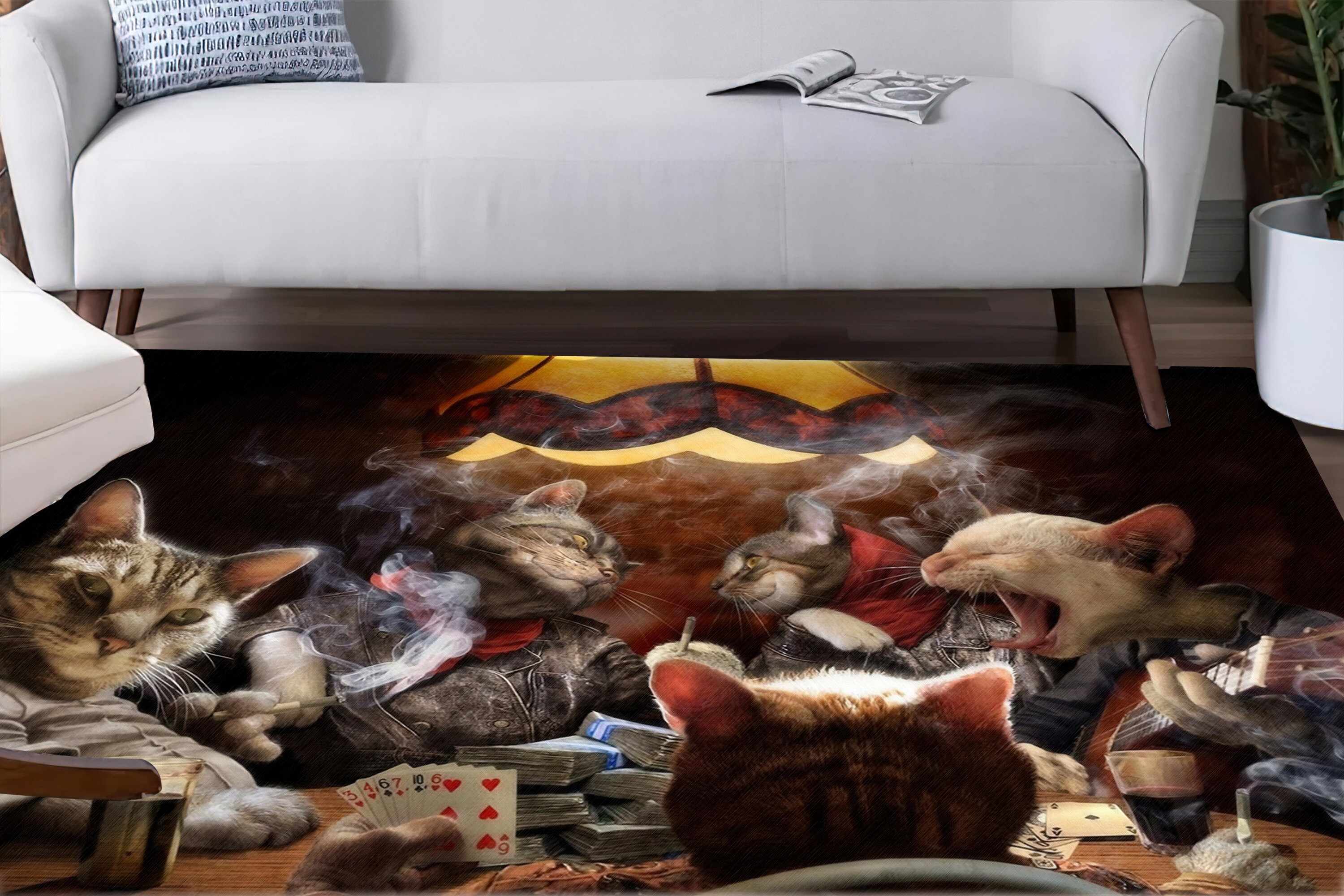 Cats With Playing Cards Rugs Animal Rugs Cats Rugs Modern - Etsy