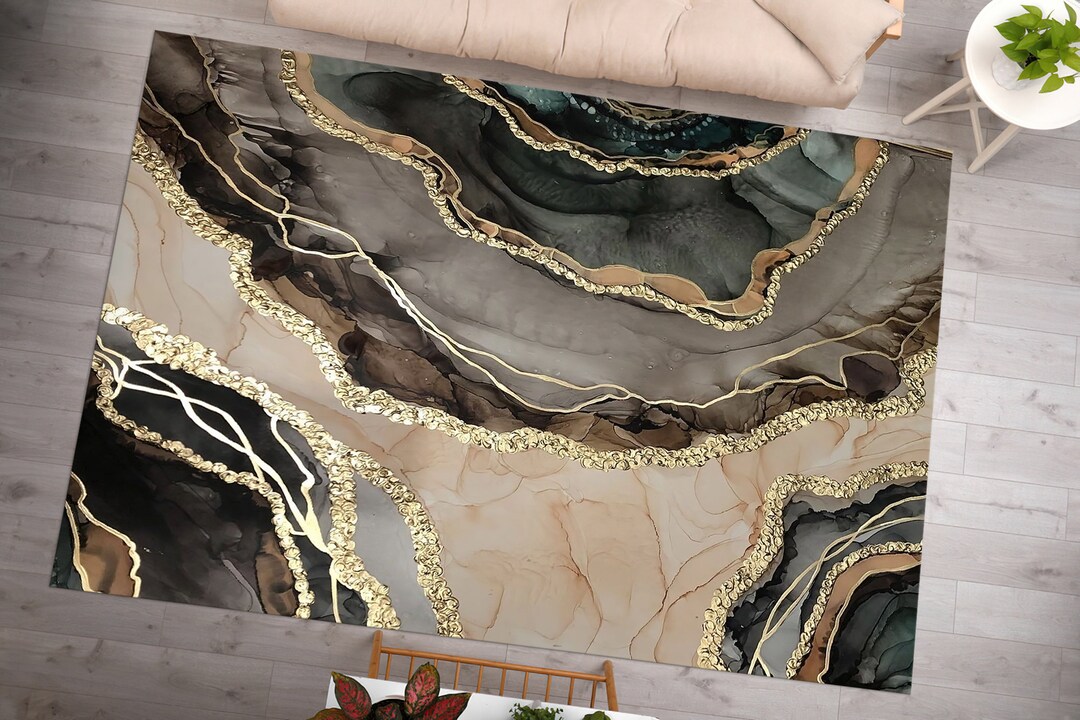 Brown Rug, Gold Rug, Marble Rugs, Gray Marble Rug, Brown Marble Rug ...