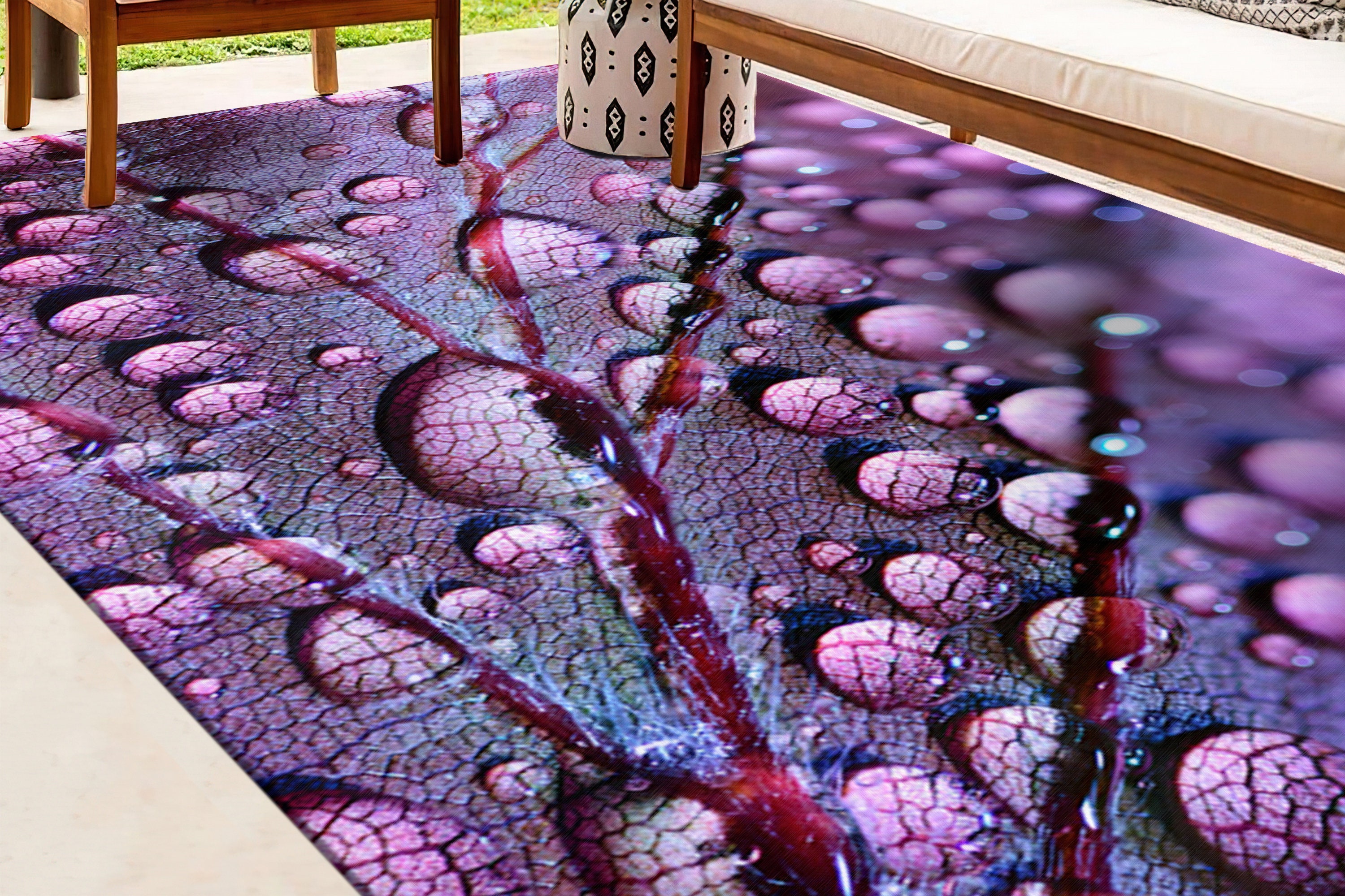 Purple Leaf and Water Drops Rugs, Leaf Rugs, Water Drops Rugs ...