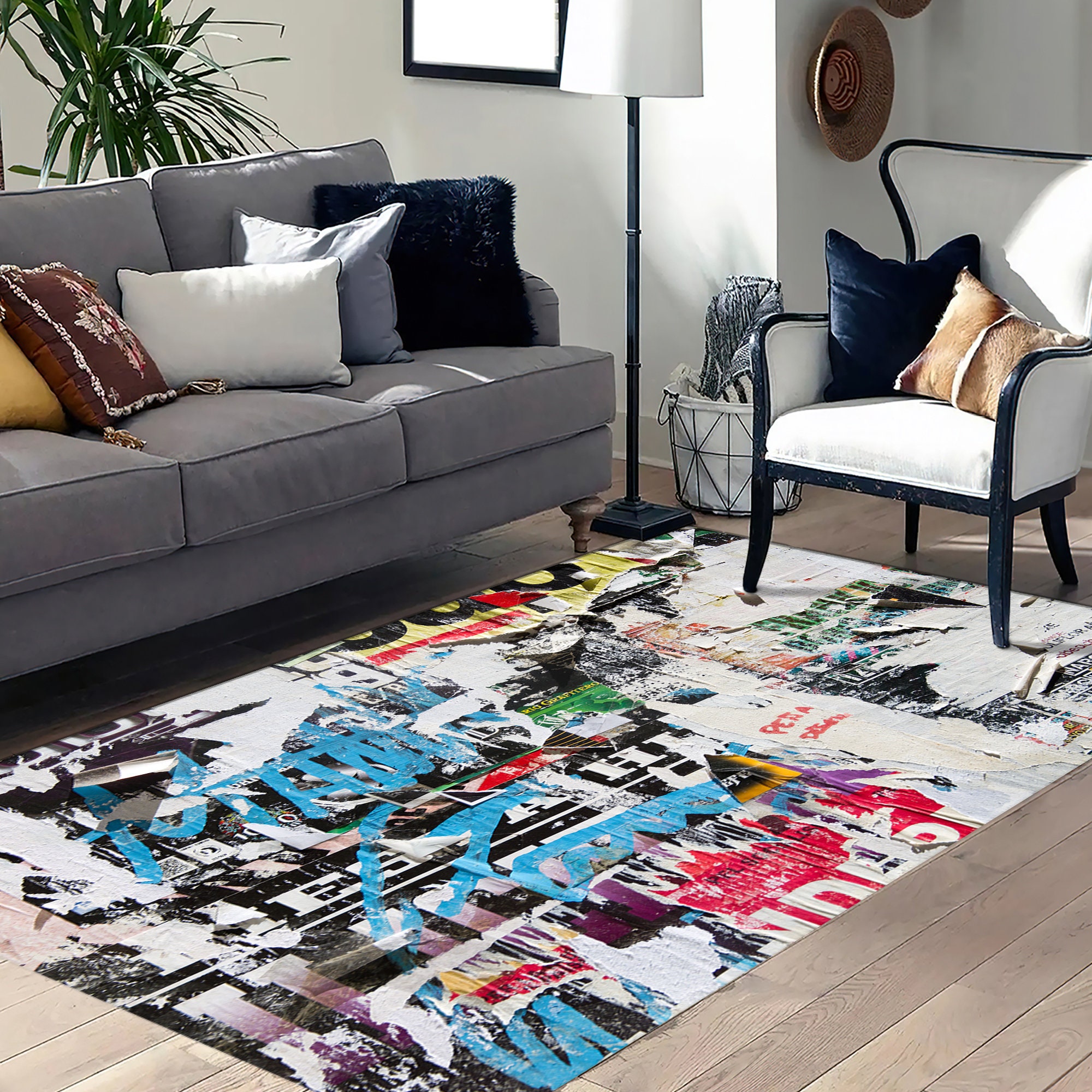 Torn Rug, Modern Rug, Street Art Rug, Graffiti Rug, Popular Rug, Thick ...