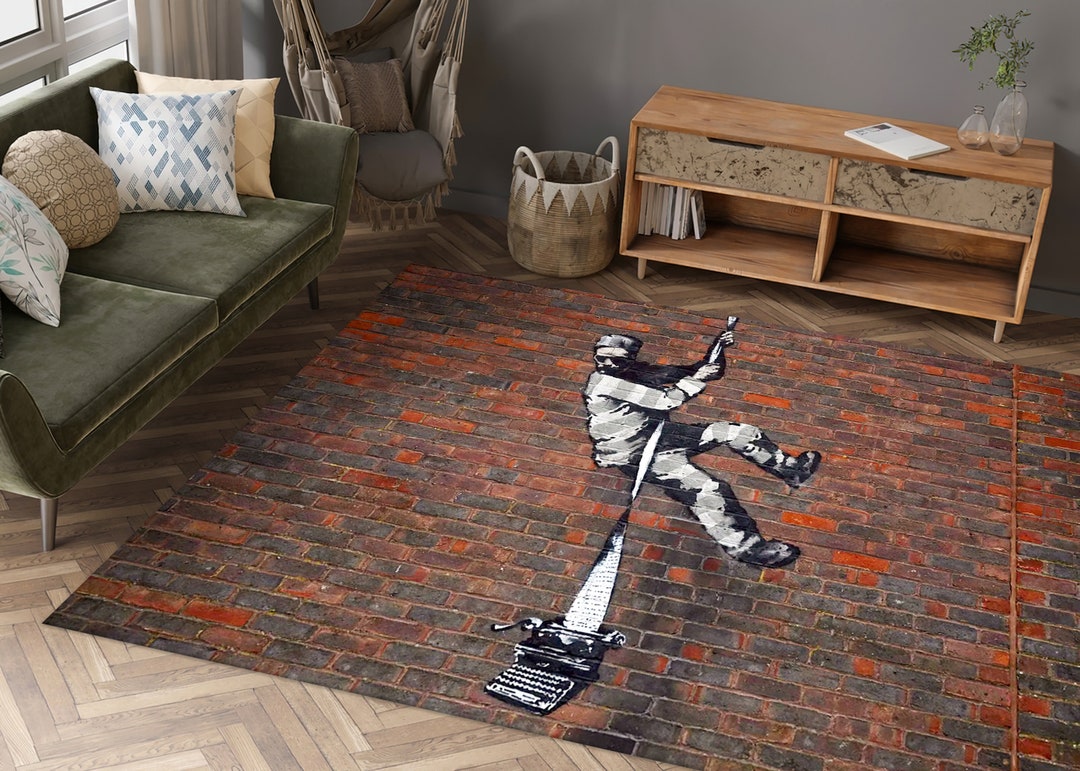Bansky Reading Prison Rug, Banksy Graffiti Rug, Banksy Street Rugs ...