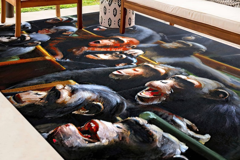 Monkeys Parliament Rug, Monkey Rug, Banksy Rug, Street Rug, Gift Rug ...